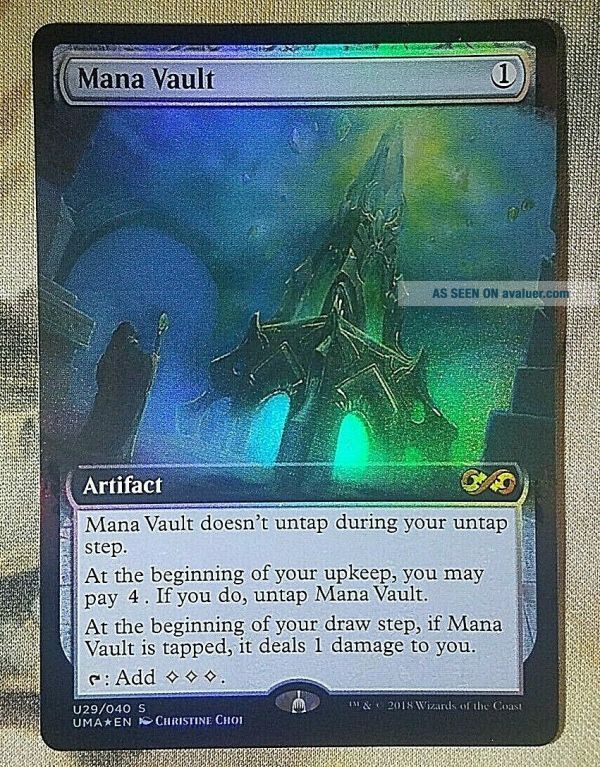 MTG FOIL Mana Vault X1 NM Ultimate Masters BOX TOPPER Near Mythic Rare ...