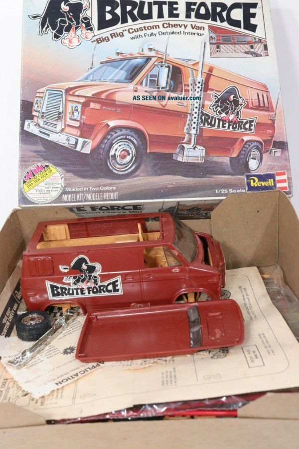Vintage 1977 Revell Brute Force Custom Chevy Van Model Kit Partial ...
