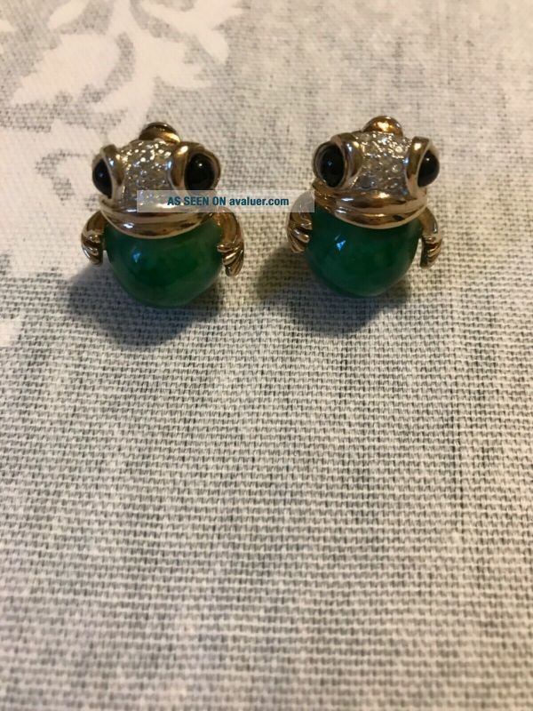 RARE VINTAGE PANETTA SIGNED JEWELED PAVE RHINESTONE & CABACHON CLIP ON ...