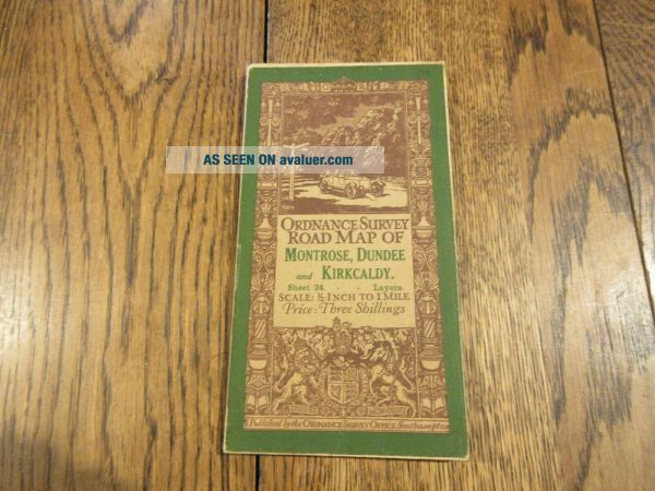1914 ORDNANCE SURVEY ROAD MAP OF MONTROSE DUNDEE AND KIRKCALDY | #29949679