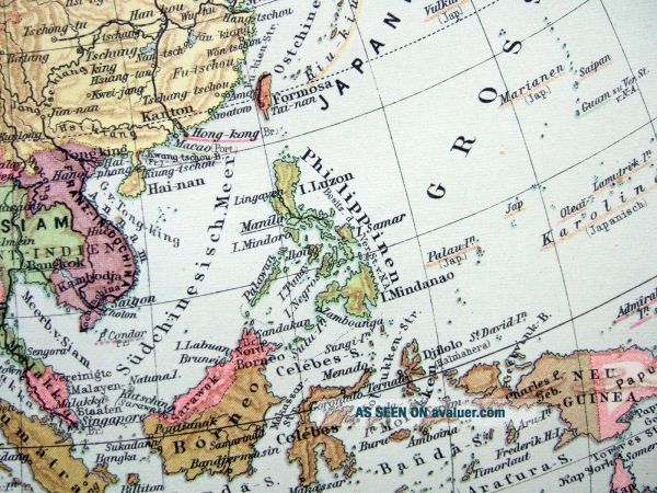 1924 German Map Of Asia By Meyers. Vintage | #29965097