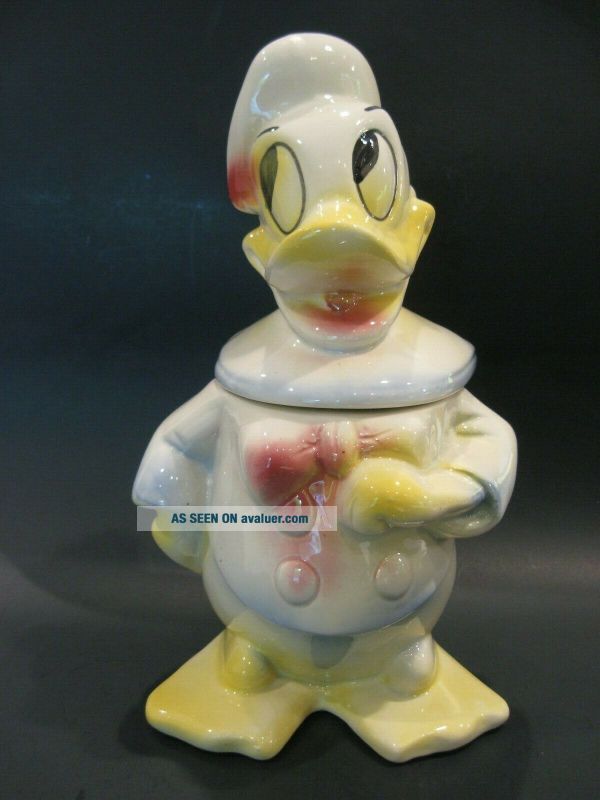 Rare Antique Walt Disney Donald Duck American Bisque Leeds Cookie Jar ...