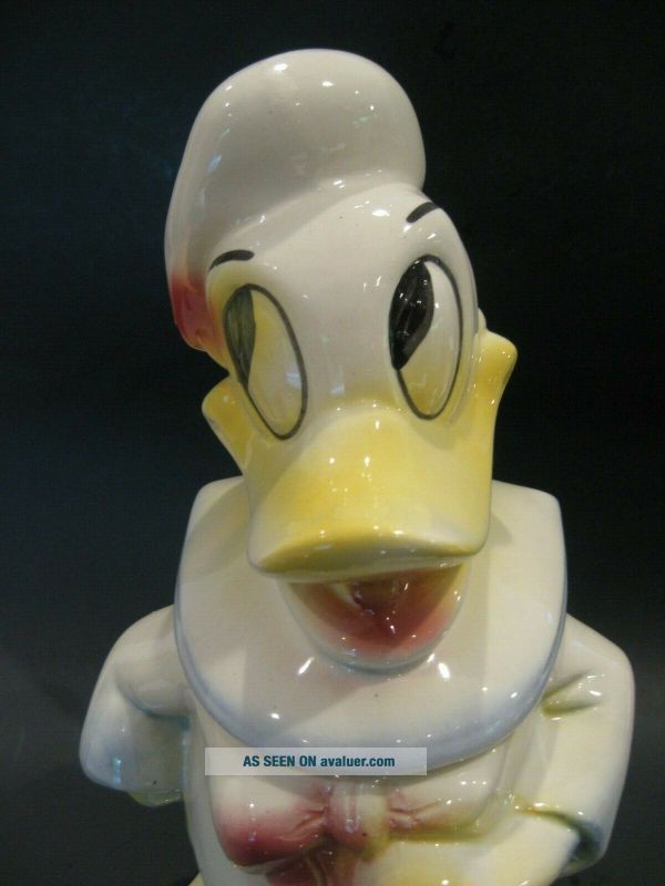 Rare Antique Walt Disney Donald Duck American Bisque Leeds Cookie Jar ...