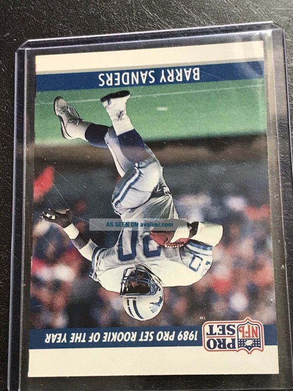 RARE DOUBLE WHITE - Barry Sanders 1990 Pro Set Card 1, 1989 Rookie Of ...