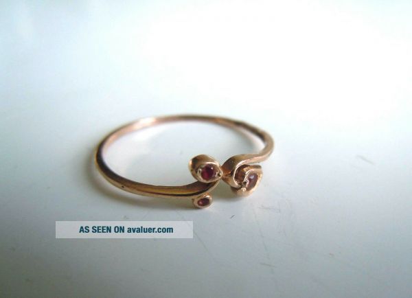 Very RARE Imperial RUSSIAN 56 GOLD Ring With Ruby Stones Romanov ...