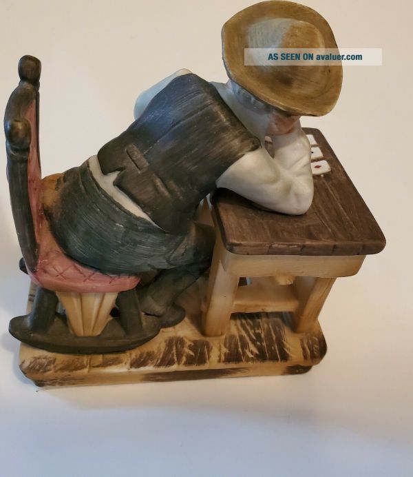 Early Capodimonte Figurine Man Playing Cards At Table Signed And ...