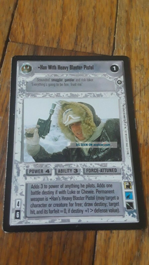 Star Wars CCG Enhanced Premiere Han With Heavy Blaster Pistol Premium ...