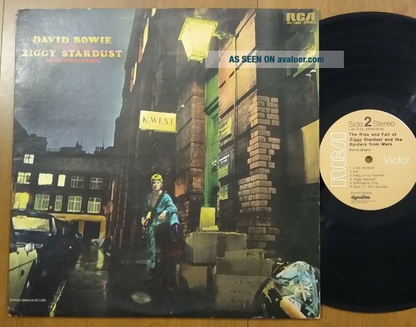 RARE GLAM ROCK LP DAVID BOWIE RISE AND FALL ZIGGY STARDUST TAN LABEL ...