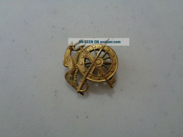 Vintage Military U. S. Army Quartermaster Pin Helm Eagle Skeleton Key ...