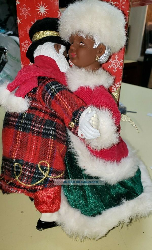 RARE African American Santa And Mrs Claus Holiday Skate Avon Black ...