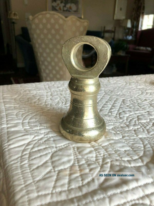 Antique English 2 LB. Brass Bell Weight Scale Hallmarks | #30201441