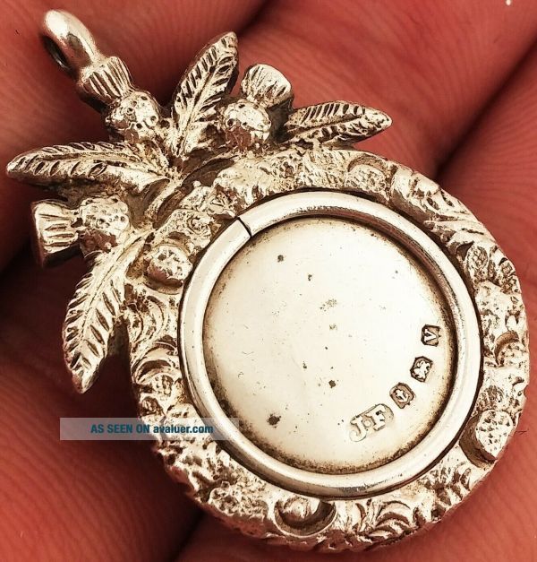 STUNNING ANTIQUE HALLMARKED SOLID SILVER SCOTTISH THISTLE ALBERT CHAIN ...