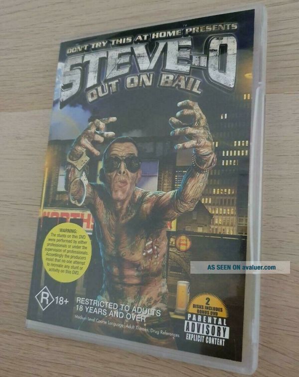 RARE Steve - O Out On Bail DVD Region 4 Jason Wee Man Acuña Bam Margera ...