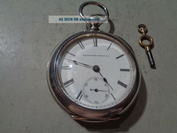 RARE BIG ELGIN SILVER POCKET WATCH FULLY FUNCTIONAL WITH KEY | #30207249