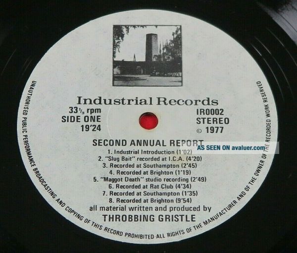 Throbbing Gristle Second Annual Report (RARE 1st Pressing Industrial ...