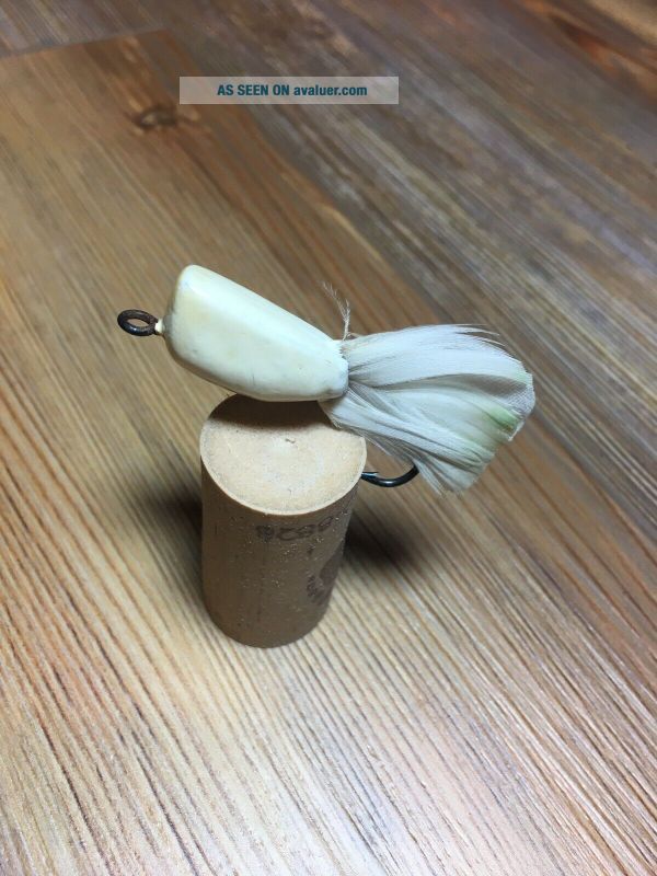 Vintage Fishing Lure Jamison Flyrod Coaxer Tough All White Old Bait ...
