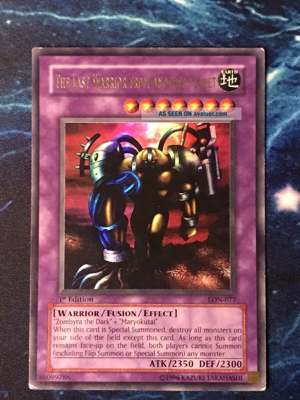Yugioh 1st Edition The Last Warrior From Another Planet (LON - 077 ...