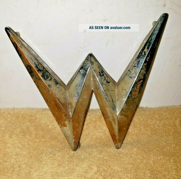 Willys Antique Front Emblem 1950 ' S Willys Aero Ace W Logo Rare HTF ...