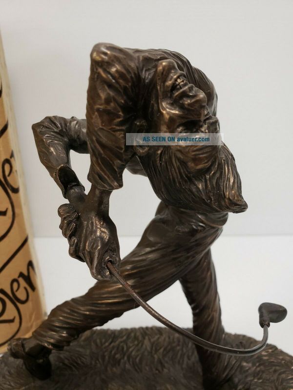 RARE Genesis Fine Arts BRONZE Golf Figurine " BIG HITTER " Made In ...