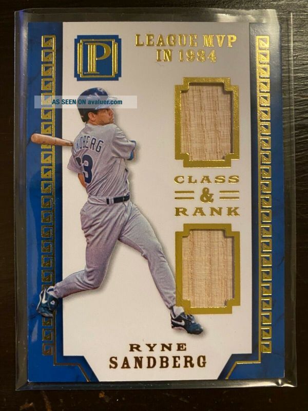 Ryne Sandberg RARE DUAL BAT PIECE 2016 Pantheon Class & Rank /25 Cubs ...