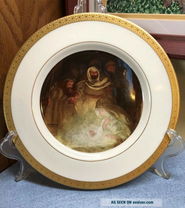 Rare 1977 Danbury Christmas Plate The Nativity By NC Wyeth Away In A ...