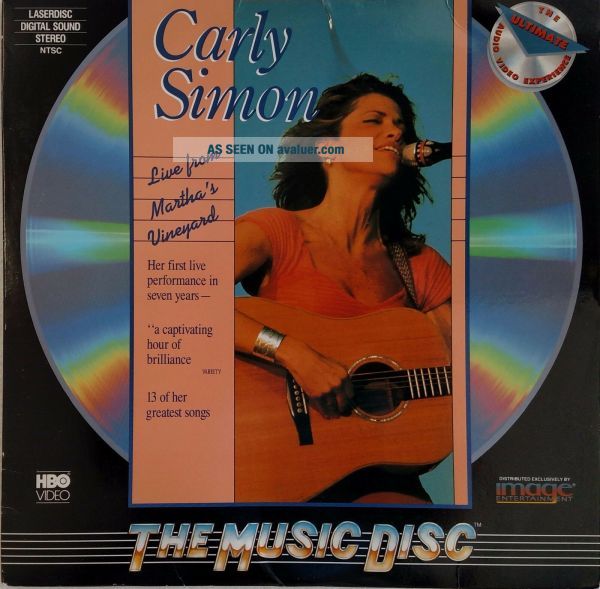 CARLY SIMON Laserdisc Live In Martha ' S Vineyard Concert LD Rare ...