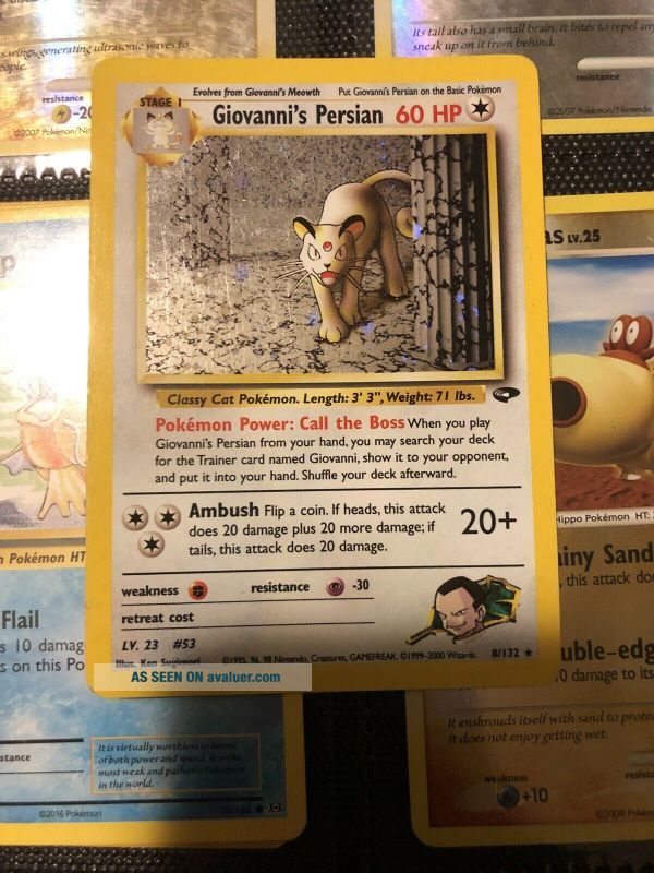 Pokemon Giovanni S Persian Gym Challenge Set Holo Rare Card 8 132 Nm