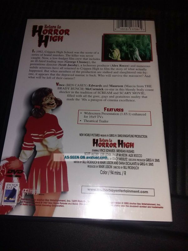 Return To Horror High (DVD, 2002) Rare Oop Anchor Bay Release | #30312034