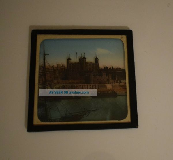 ANTIQUE Magic Lantern Slide TOWER OF LONDON FROM THE RIVER C1890 PHOTO ...
