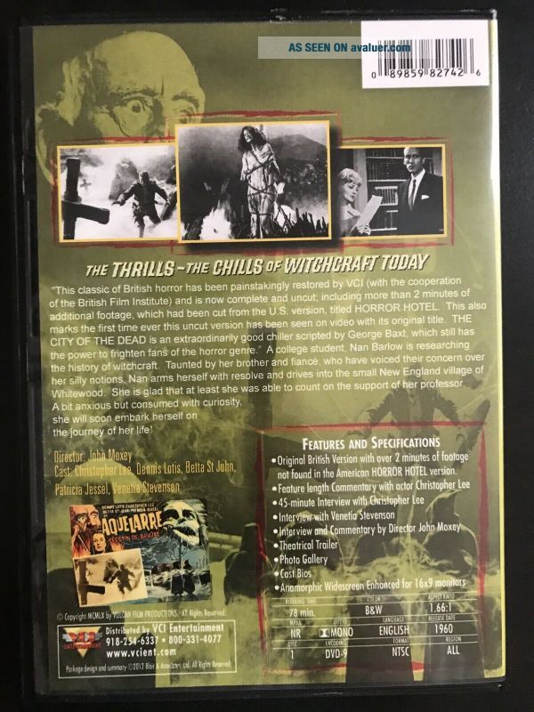 The City Of The Dead DVD (Horror Hotel) Undead Collectors Edition VCI ...