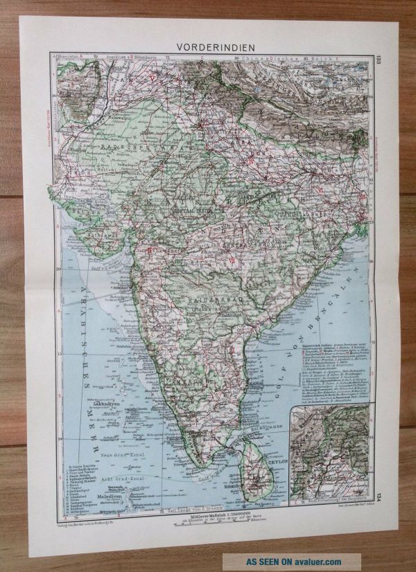 1932 VINTAGE MAP OF BRITISH INDIA | #30486046