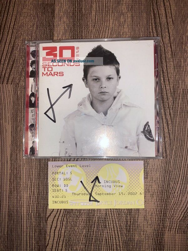 Autographed 30 Seconds To Mars CD And Concert Ticket - Signed By Jared ...