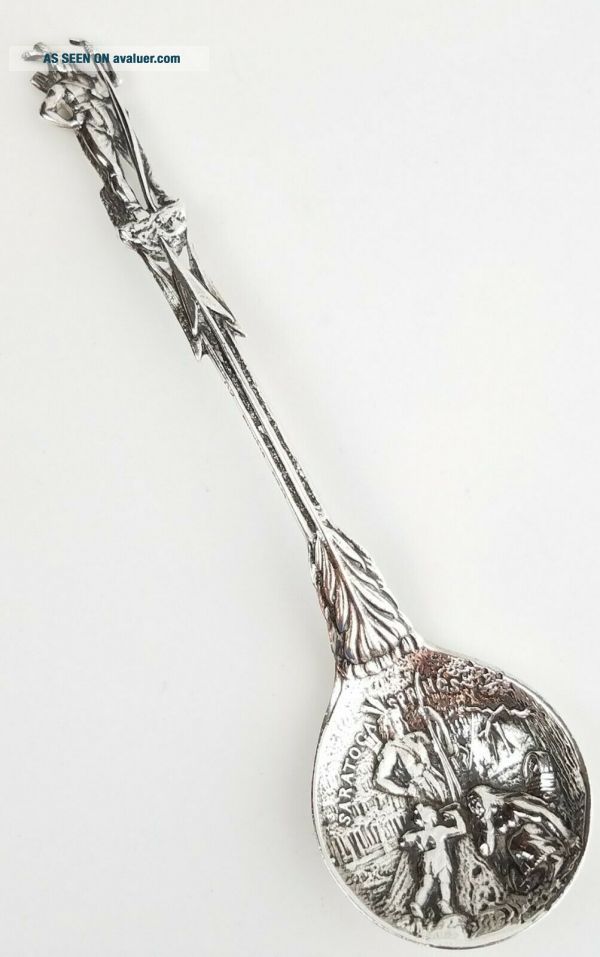 ANTIQUE STERLING SILVER? SARATOGA SPRINGS NY SOUVENIR SPOON Native ...