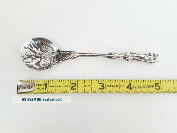 ANTIQUE STERLING SILVER? SARATOGA SPRINGS NY SOUVENIR SPOON Native ...