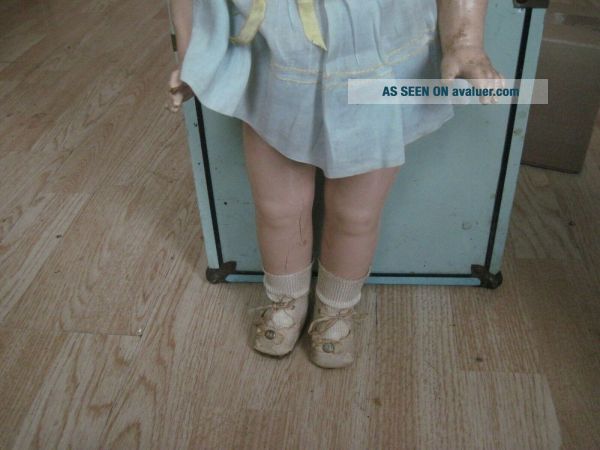 Antique 21 Inch Baby Doll, G Ol Tity Vtg 1920s Composition Real Eyes ...