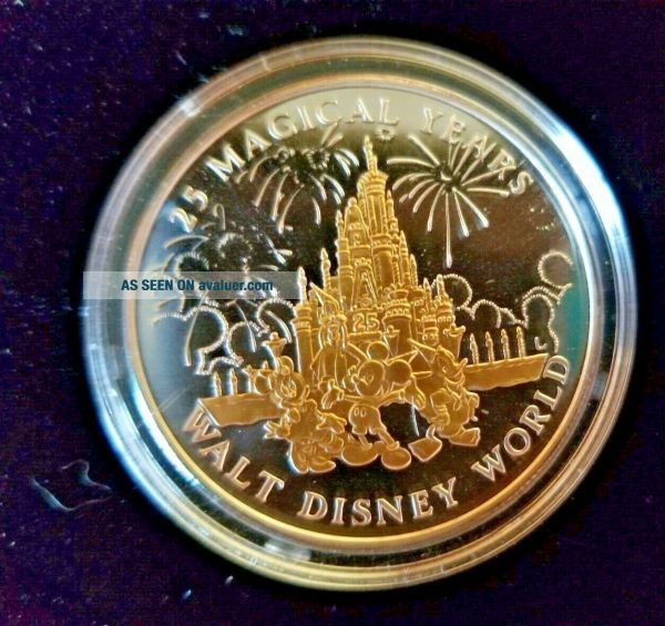 WALT DISNEY WORLD 25 MAGICAL YEARS 1971 - 1996 RARE 999 SILVER GOLD ...