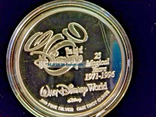 WALT DISNEY WORLD 25 MAGICAL YEARS 1971 - 1996 RARE 999 SILVER GOLD ...