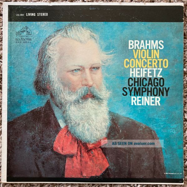 Brahms Violin Concerto In D Op 77, Heifetz & Reiner RCA LSC1903 SD 8S ...