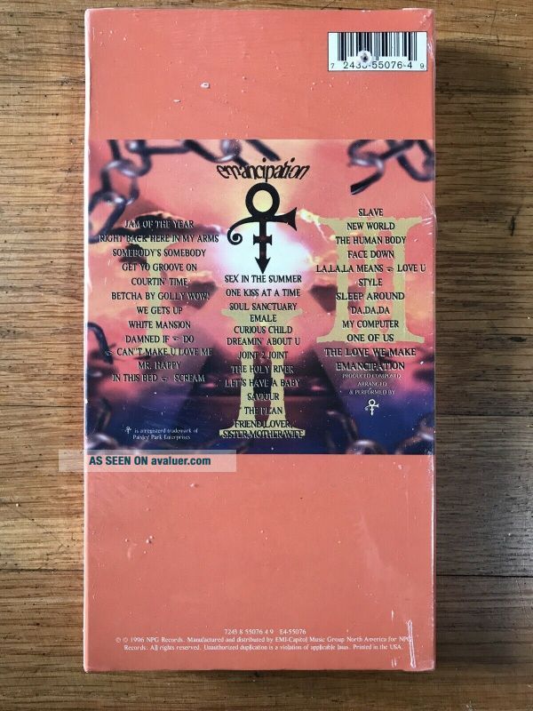 PRINCE EMANCIPATION Long Box Cassette 1996 NPG RARE OOP NIB 1999 ...
