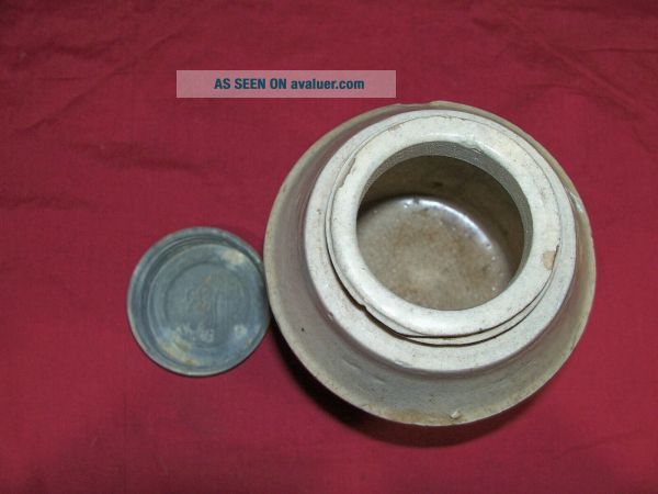 Antique Quart Macomb Pottery Crock Stoneware Canning Jar Fruit Old ...