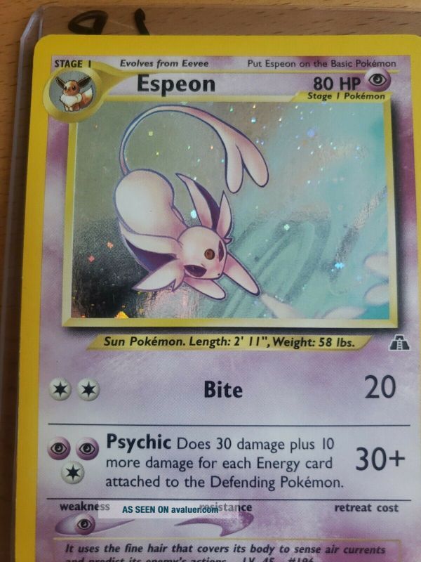 Espeon Pokemon TCG Neo: Discovery 1/75 Rare Holo Foil Card LP RARE ...