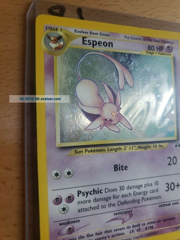 Espeon Pokemon TCG Neo: Discovery 1/75 Rare Holo Foil Card LP RARE ...
