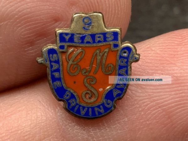 CMS Motor Service Sterling Silver Vintage Very Rare 9 Years Service ...
