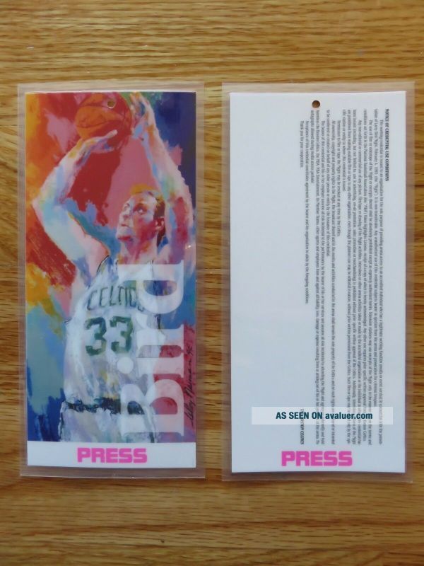 Rare LARRY BIRD Retirement NIGHT Garden Press Pass BOSTON CELTICS LEROY ...