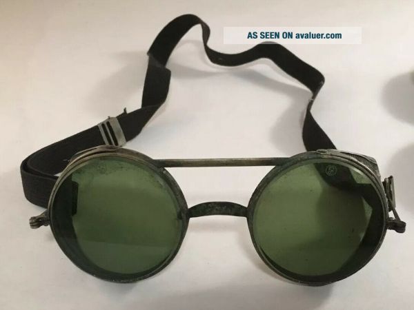ANTIQUE GREEN INDUSTRIAL STEAMPUNK SPECTACLES EYEGLASSES GOGGLES ...
