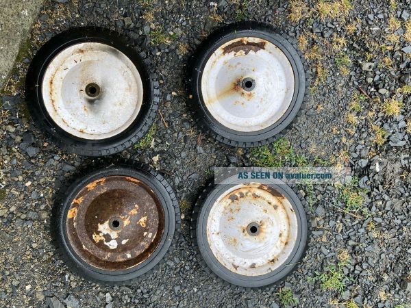 Set 4 Antique - Vintage " Radio Flyer " Wagon Wheels With Solid Rubber ...