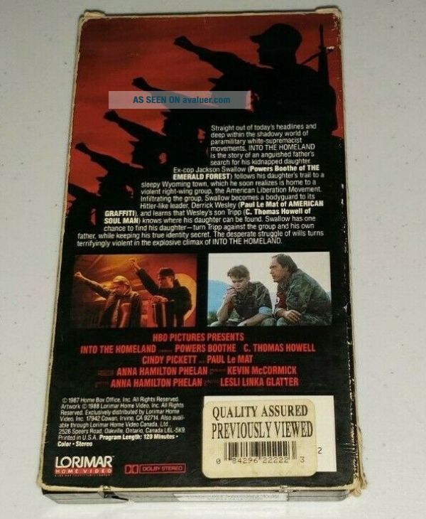 Into The Homeland VHS RARE HBO Movie Powers Boothe C. Thomas Howell ...