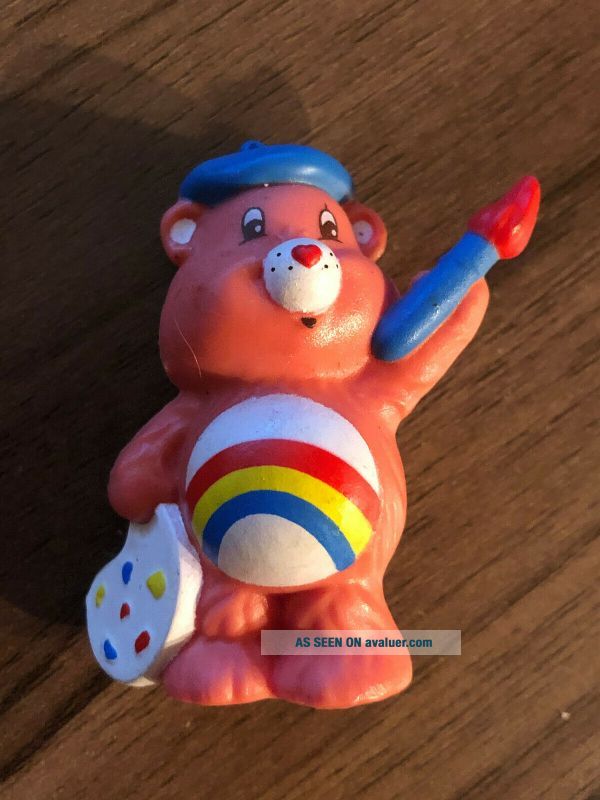 Vintage 1984 Kenner Care Bears Mini PVC Figure Cheer Bear Artist ...