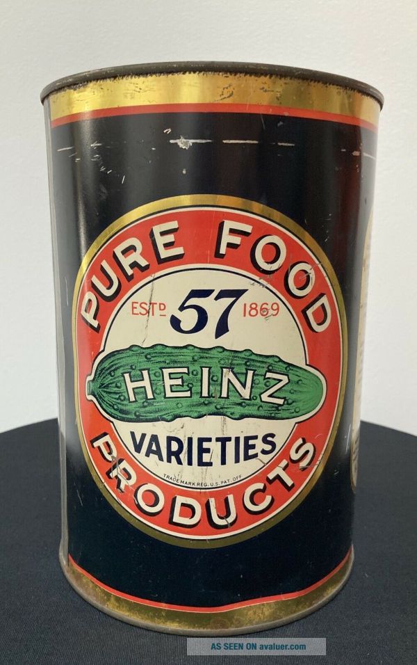 Antique Heinz 57 Pure Food Products Dill Pickle Pickles 1 Gallon Tin ...