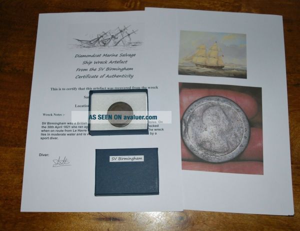 Rare Shipwreck COIN From SV Birmingham In A Presentation Box And Signed ...